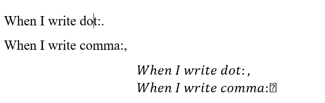 Microsoft word student edition uses comma "," instead of dot "." as a ...