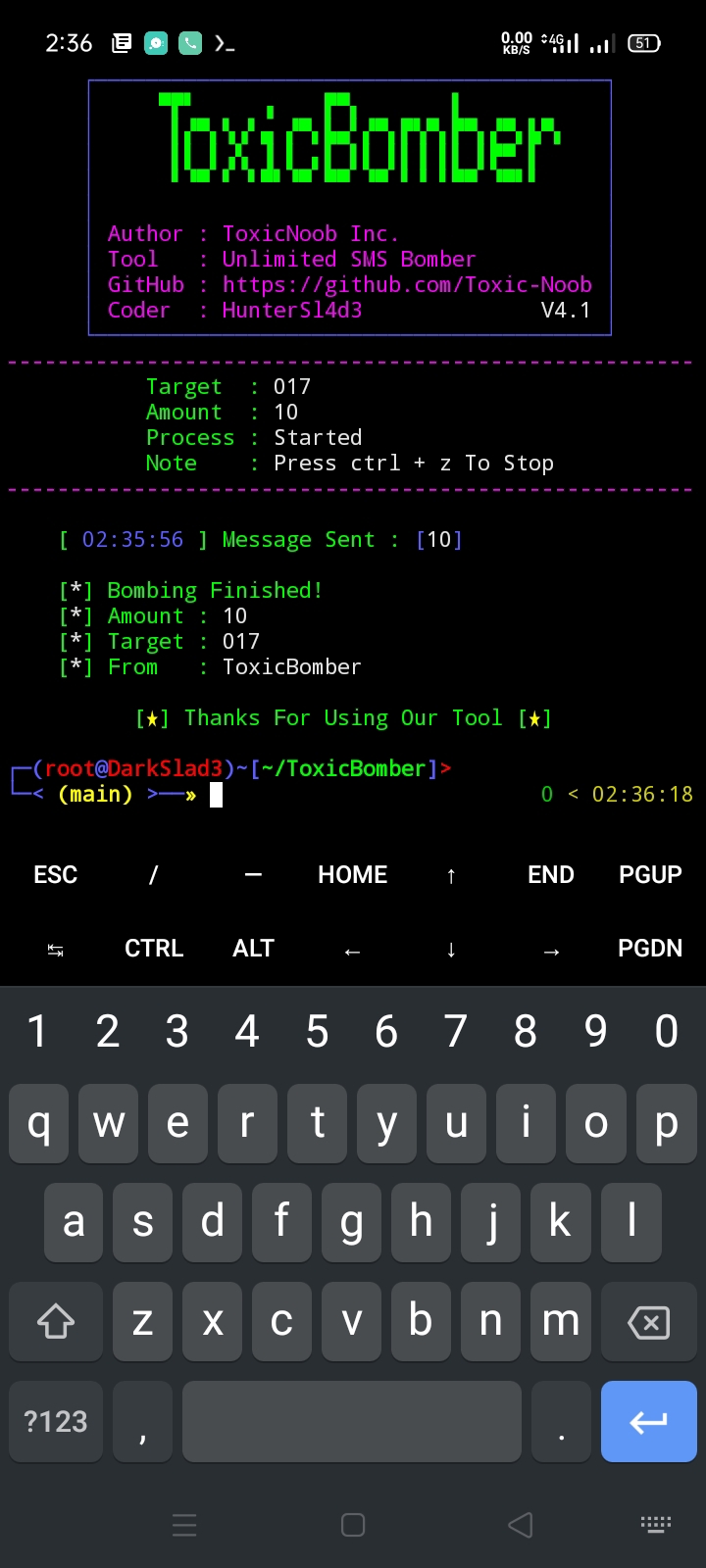 GitHub - Toxic-Noob/ToxicBomber: A Powerful SMS Bomber Tool For Bangladesh.